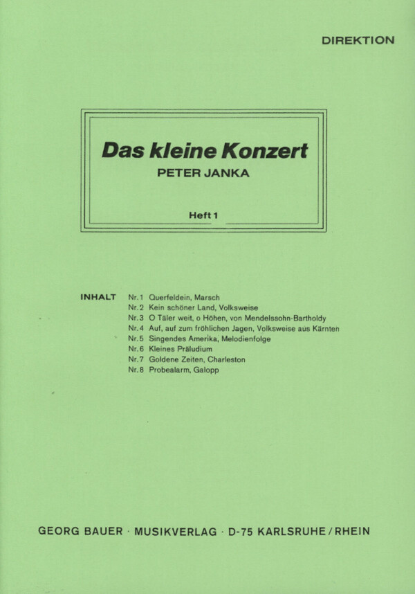 Janka, Peter - Das kleine Konzert, Heft 1 - Partitur für Bläserquartett ...