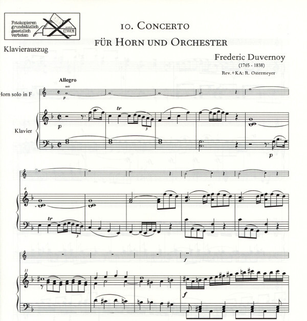 Duvernoy, Frederic - 10. Concerto für Horn und Orchester für Horn ...