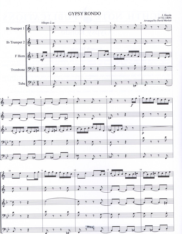 Haydn, Joseph - Gypsy Rondo for Brass Quintet (2 Trumpets in B, Horn in ...