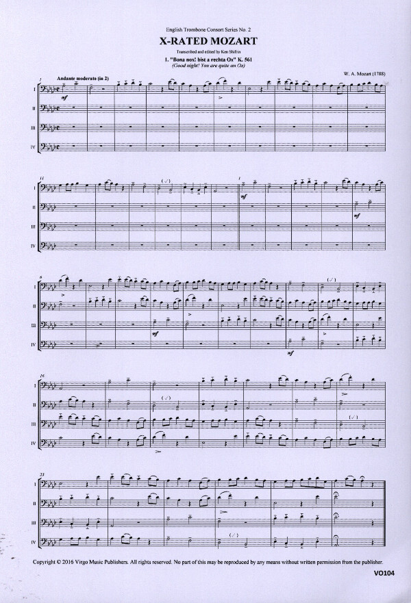 Mozart, Wolfgang A. (ed. Ken Shifrin) - X-Rated Mozart für Posaunen ...